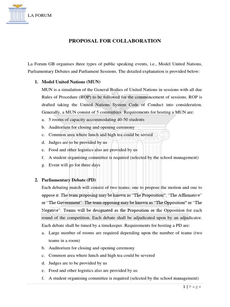 Proposal For Collaboration | PDF | Committee | Government