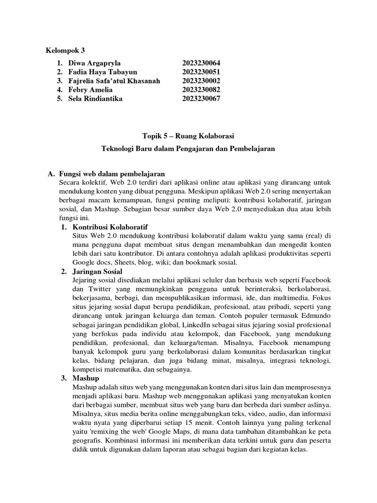 Topik 5 - Ruang Kolaborasi - TBPP | PDF | Komputer