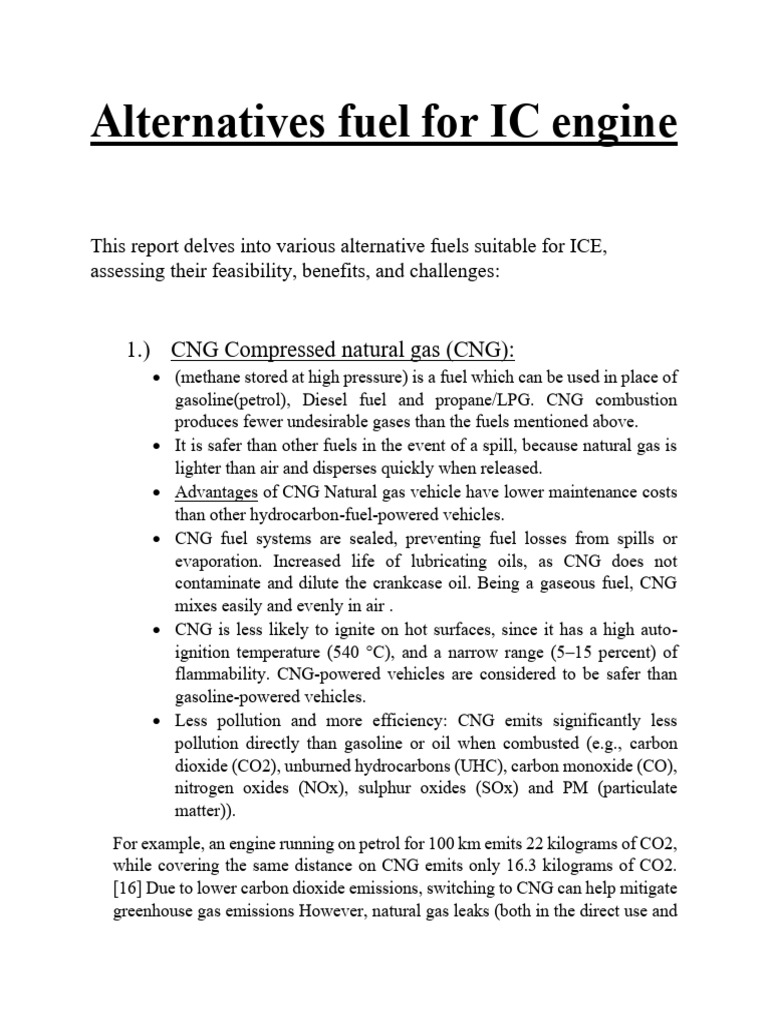 Alternatives Fuel For IC Engine | PDF | Biodiesel | Diesel Fuel