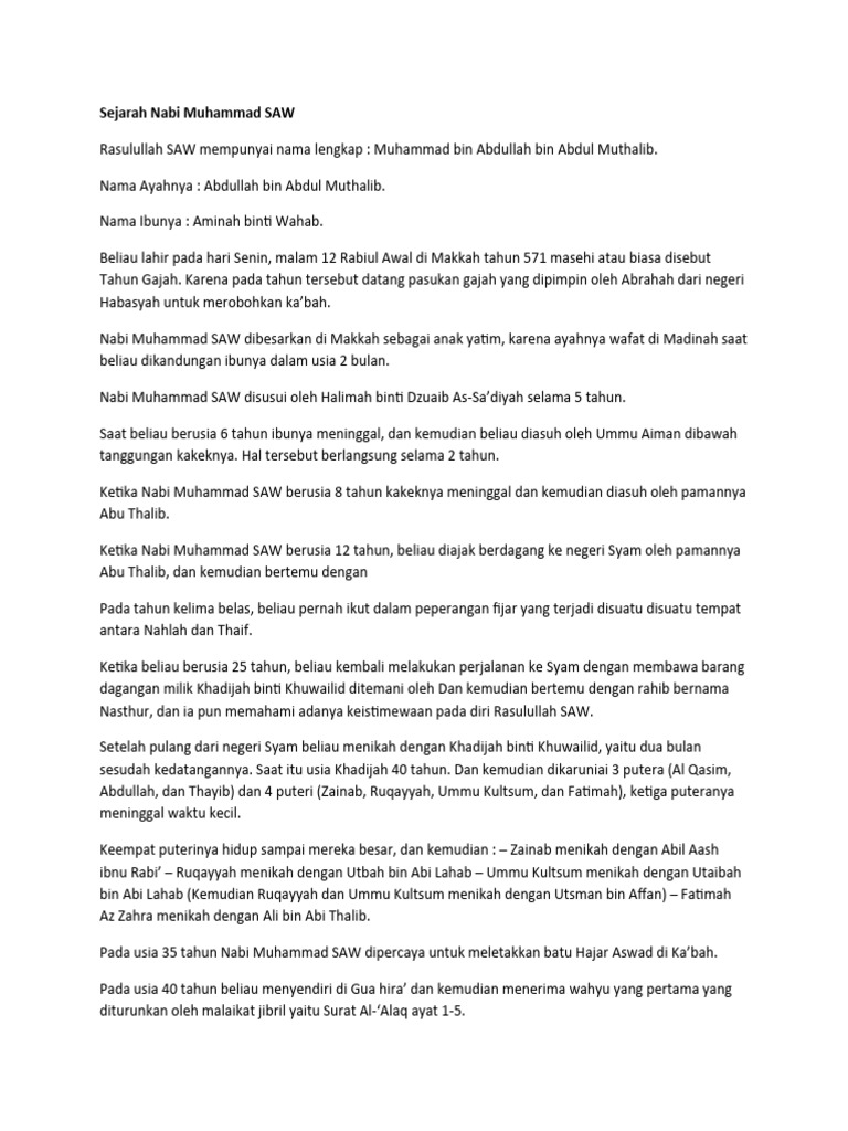 Sejarah Nabi Muhammad | PDF