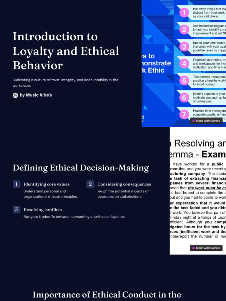 Loyalty and Ethical Behaviour, Ethical Decision Making | PDF | Business