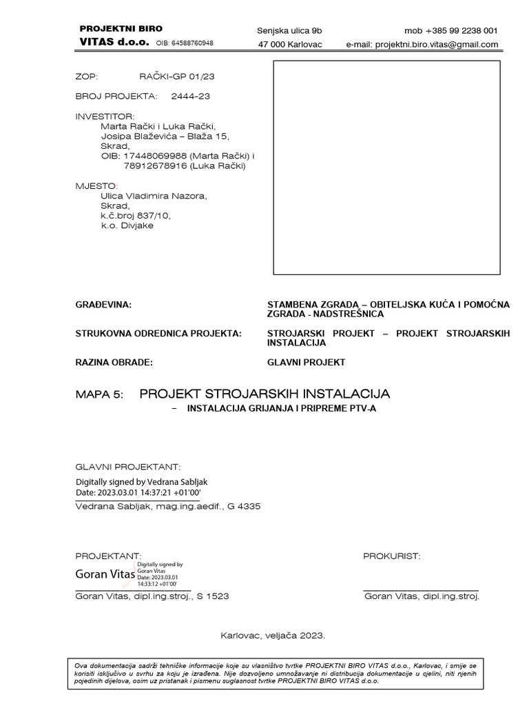 Mapa 5 Projekt Strojarskih Instalacija | PDF