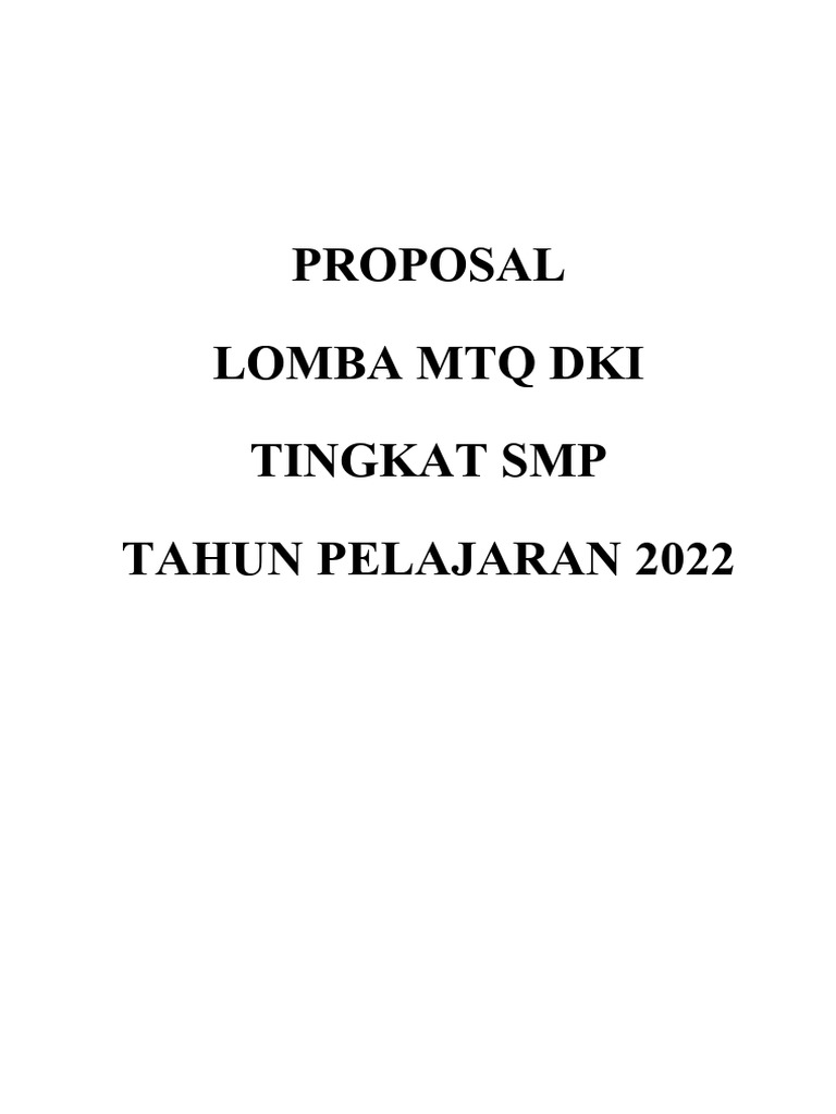 Proposal MTQ Tahun 2022 JB 1 | PDF