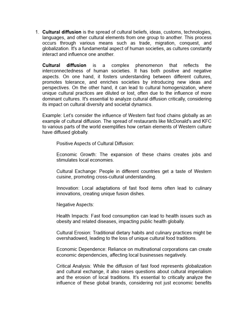 Activity Sociology Cultural Diffusion AMANTE DC | PDF | Qualitative ...
