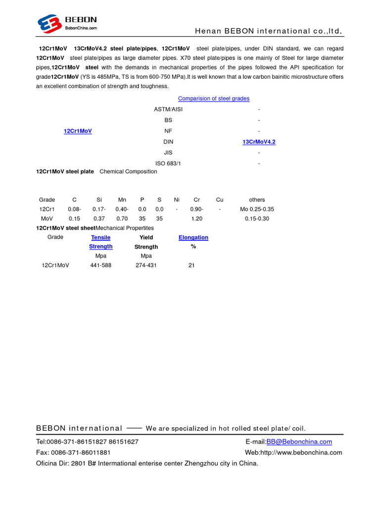 12Cr1MoV 13CrMoV4 | PDF