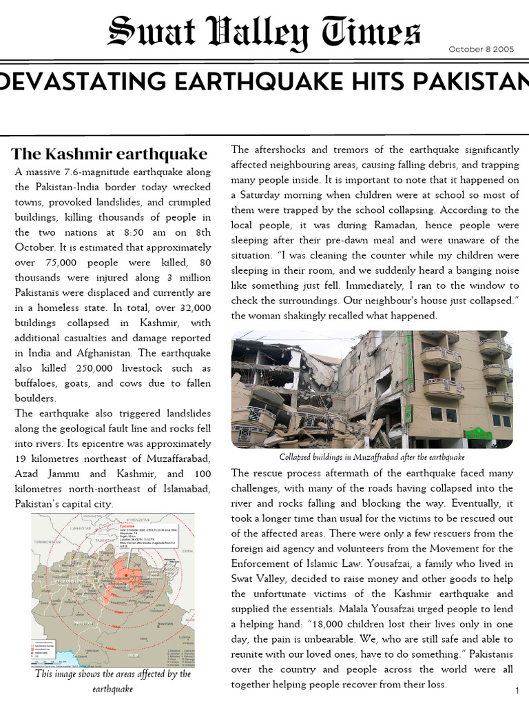 2005 Kashmir Earthquake Overview | PDF | Seismology | Geological Hazards
