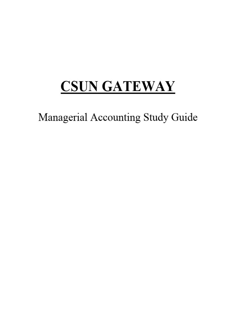 Gateway Managerial Accounting Master | PDF | Management Accounting ...