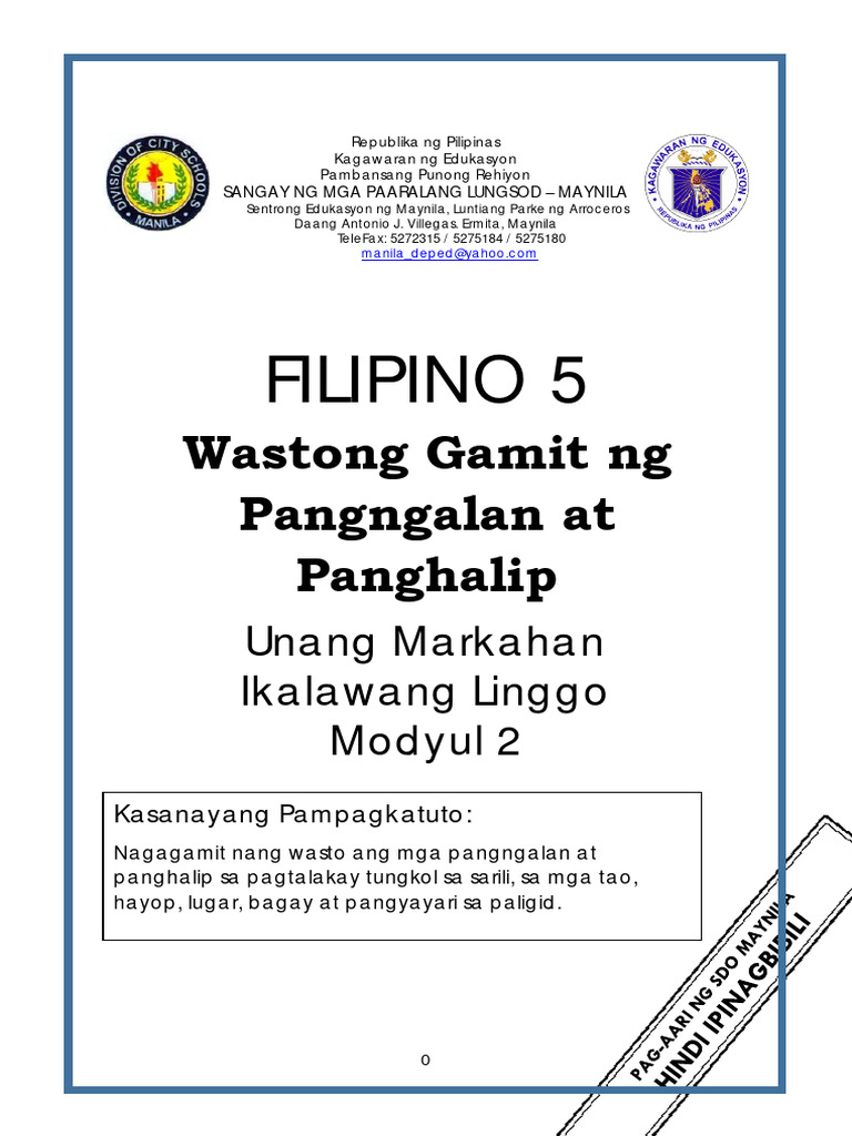 FILIPINO 5 - Q1 - Mod2 | PDF