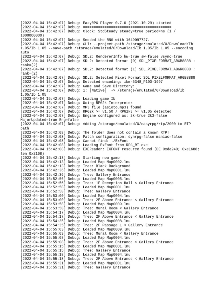 Easyrpg Log | PDF | Debugging | Computer File