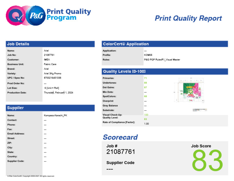 Program: Print Quality Report | PDF