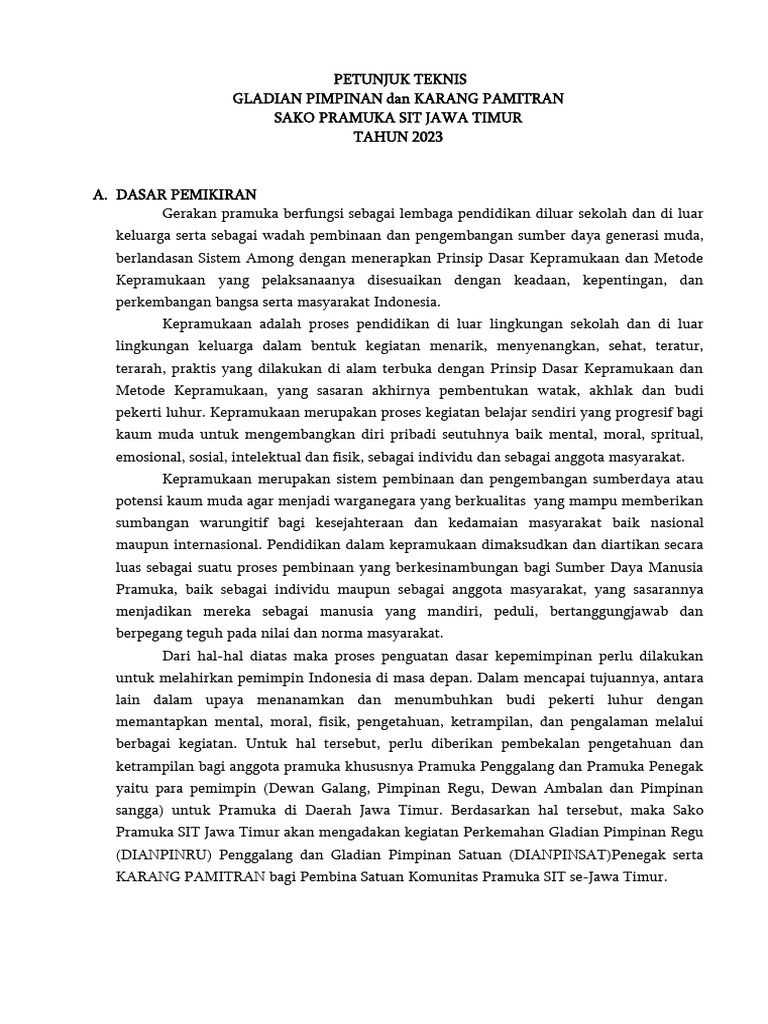 PETUNJUK TEKNIS DIANPINSAT PSIT 2023 | PDF
