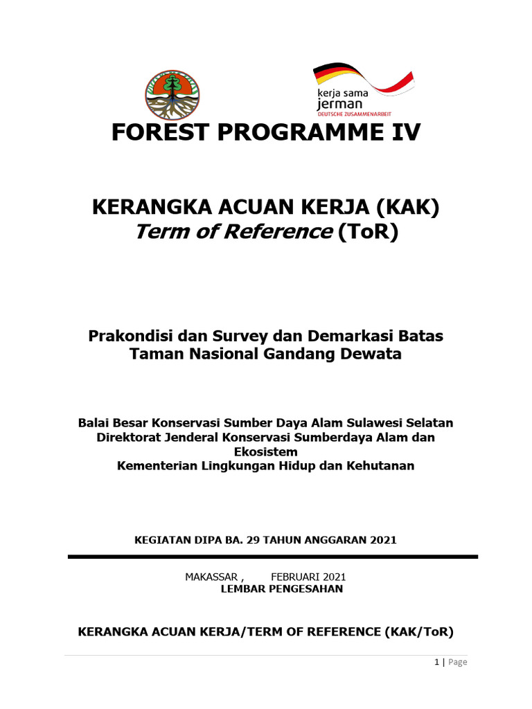 ToR Prakondisi Dan Survey Jalur Batas Demarkasi | PDF | Bisnis | Sains ...