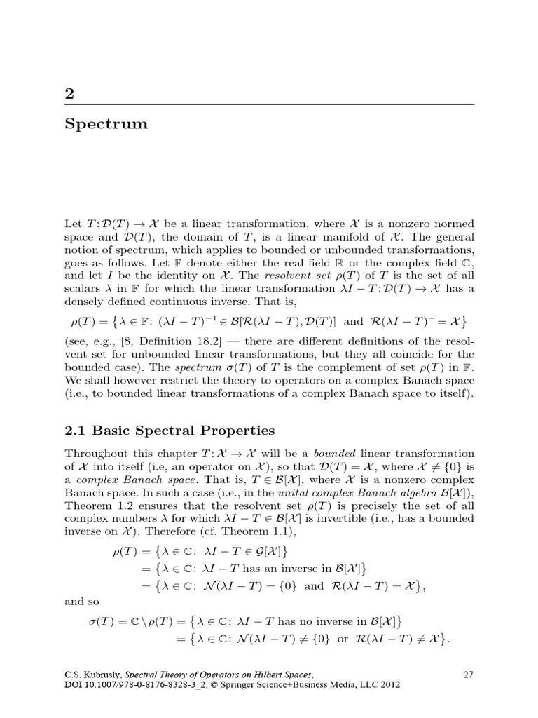 Spectral Mapping Theorem For Polynomials | Download Free PDF | Mathematical Relations ...