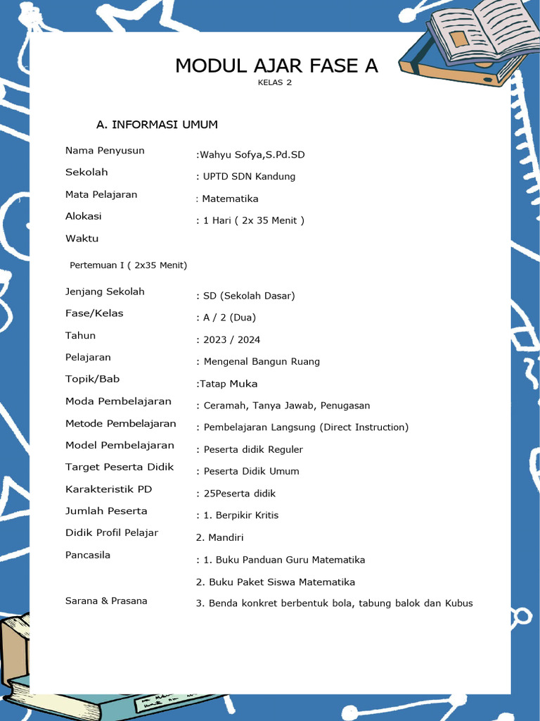 Modul Ajar Bangun Ruang Kelas 2 SD | PDF