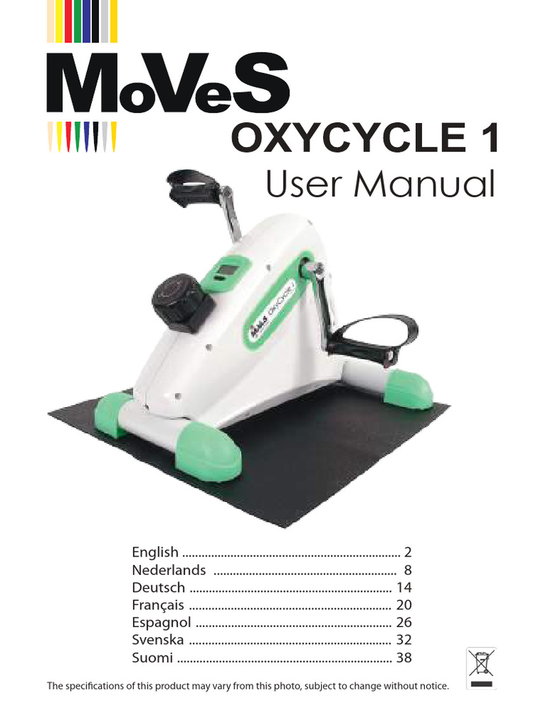 Manual de Pedal Exerciser OxyCycle 1 | PDF