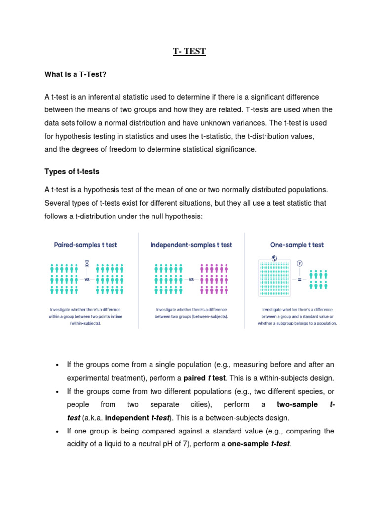 T Test | PDF | Student's T Test | Statistical Significance