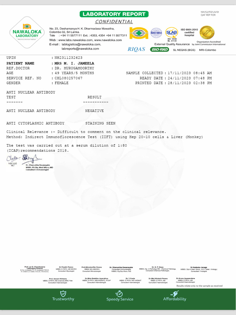 Nawaloka Lab Reports Online | PDF