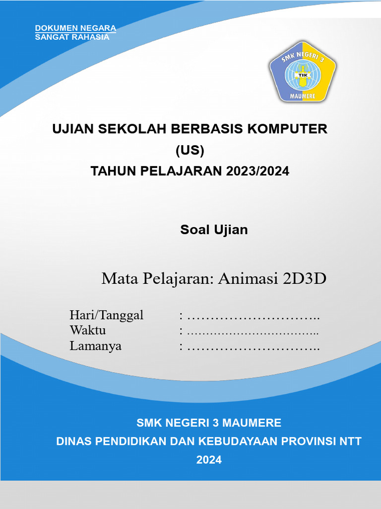 Soal Usbk A2d3d 2023 - 2024 | PDF