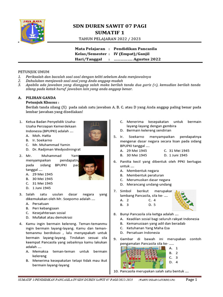 Pend. Pancasila SUMATIF 1 | PDF