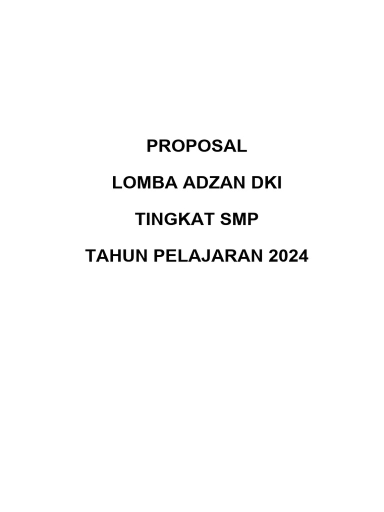 Proposal Lomba Adzan dan MTQ SMP DKI | PDF