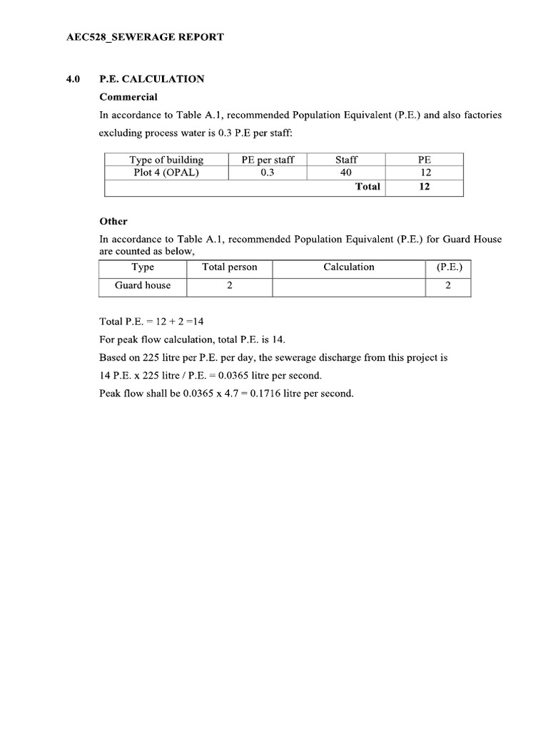 AEC 528 - SR Calculation - PE Calculation | PDF