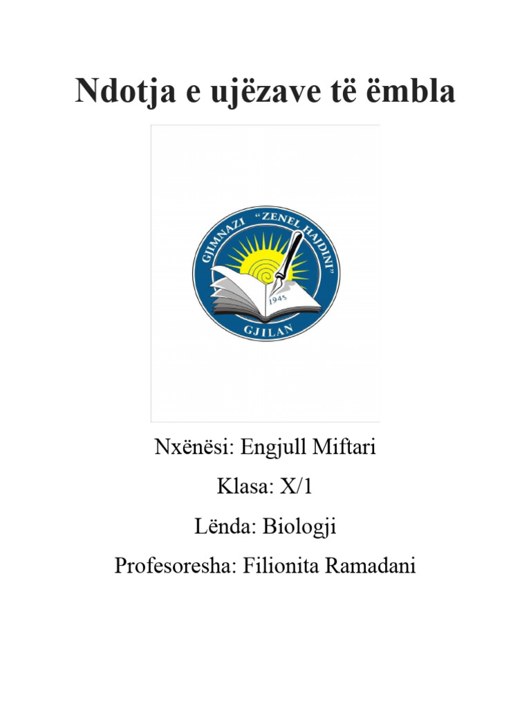 Ndotja e Ujëzave Të Ëmbla Engjulli | PDF