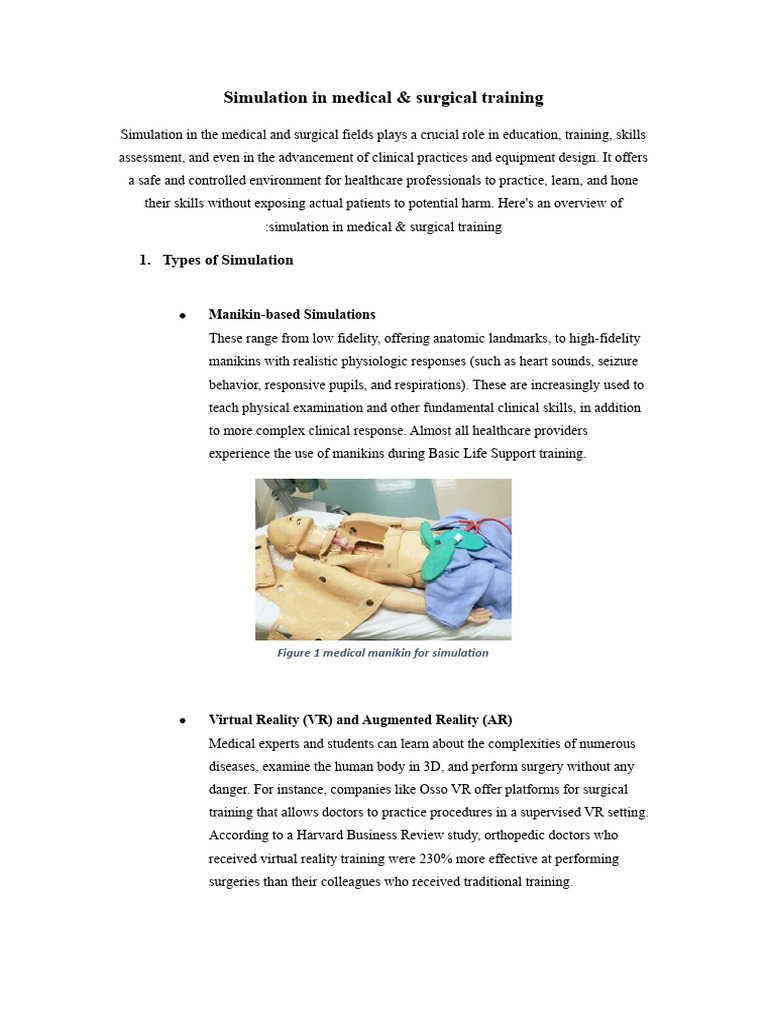 Simulation in Medical Training | PDF | Simulation | Virtual Reality