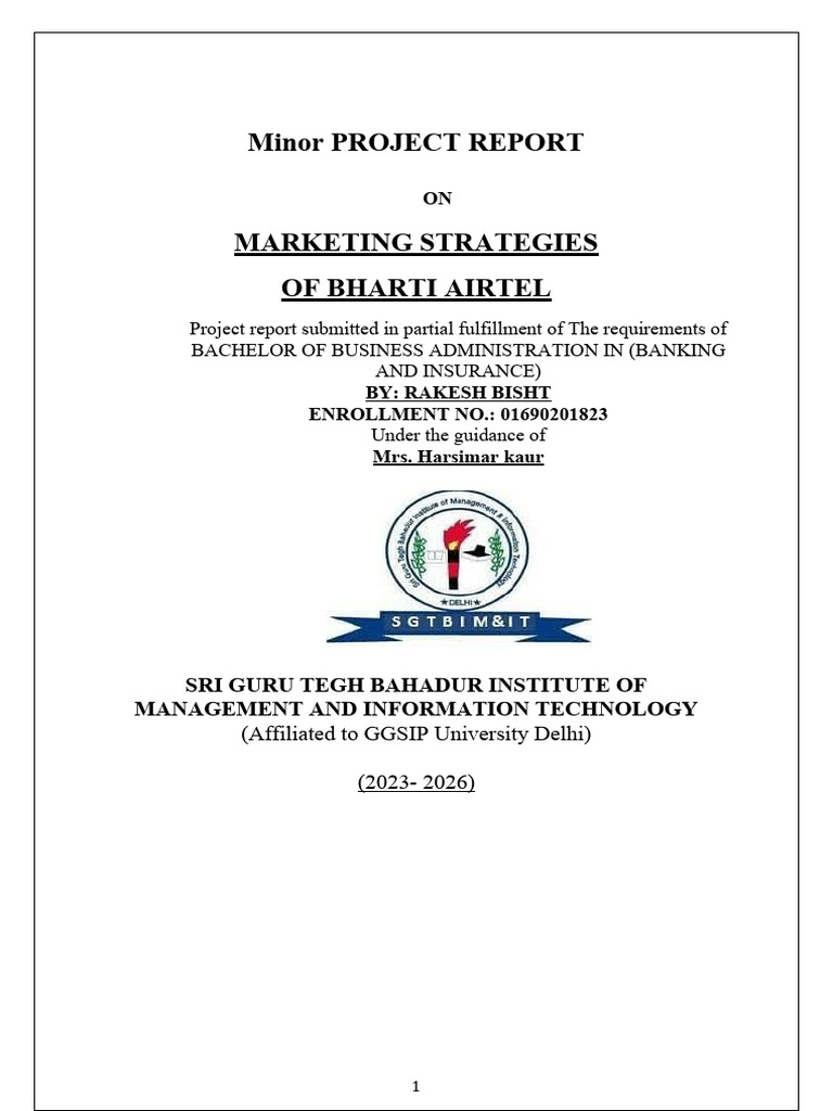 Rakesh Bisht-BBA (B&I) Minor Project | PDF | Marketing | Telecommunications