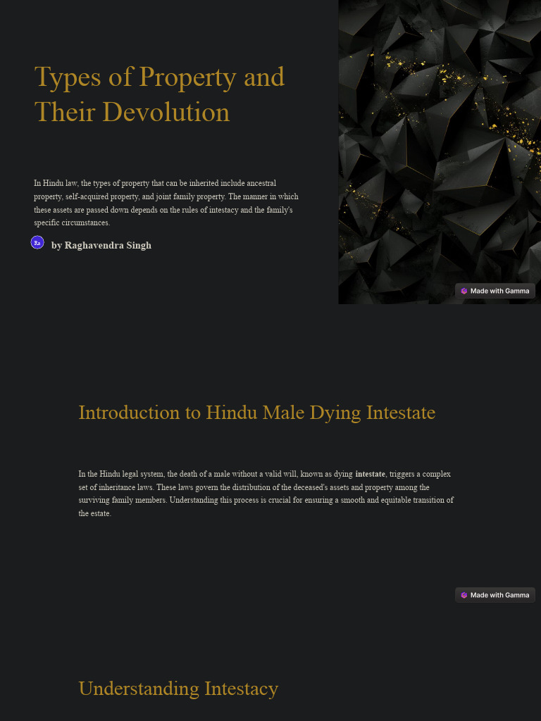 Types of Property and Their Devolution | PDF | Intestacy | Inheritance