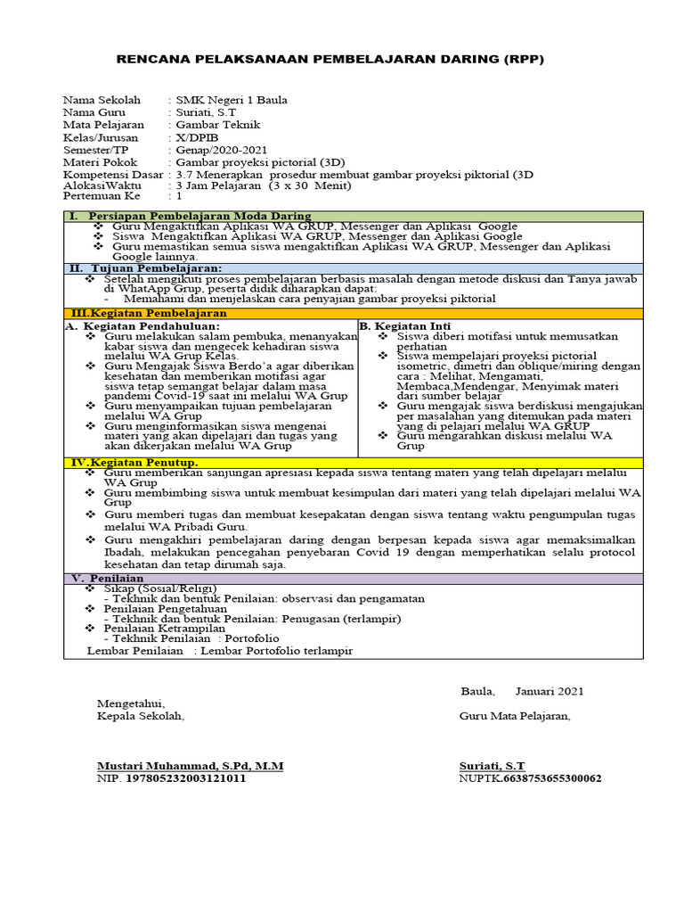 RPP Gamtek - PANDEMI COVID 19 | PDF