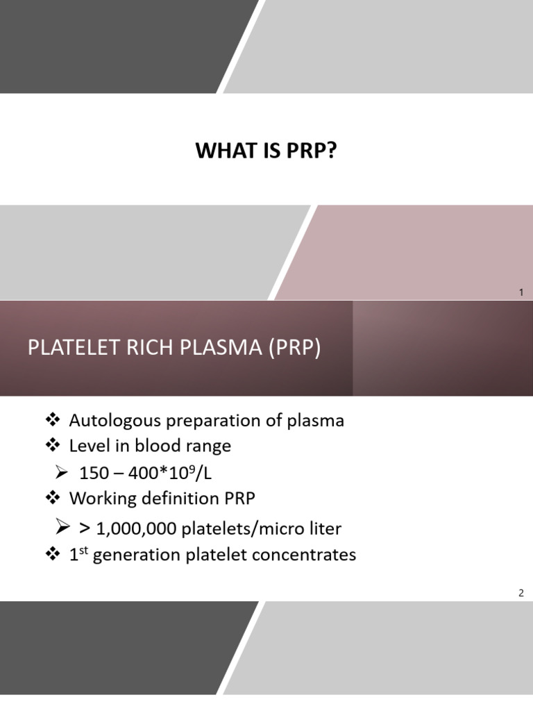 PRP VS PRF | PDF | Medical Specialties | Clinical Medicine