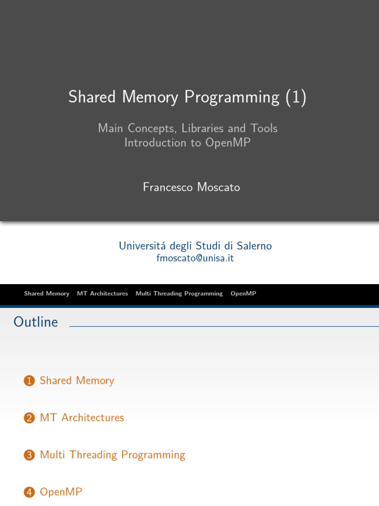 03 SharedMemoryOpenMP | Download Free PDF | Thread (Computing) | Central Processing Unit