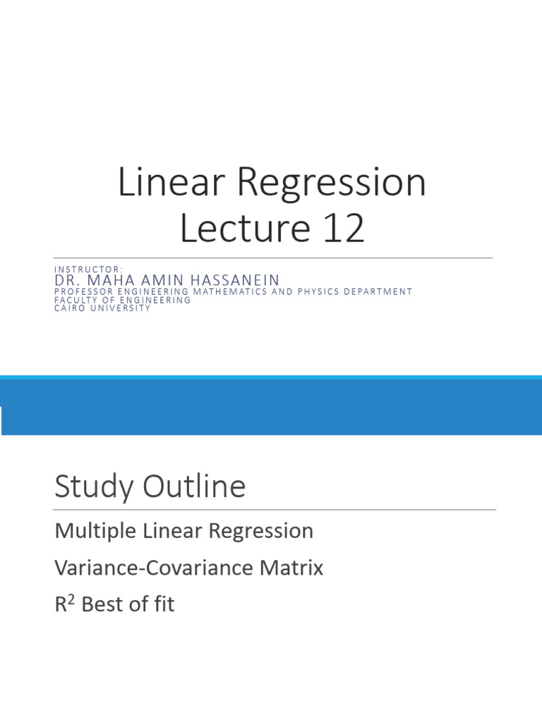 Lecture 12 - Adv. Correlation and Multiple Regression | PDF | Coefficient Of Determination ...