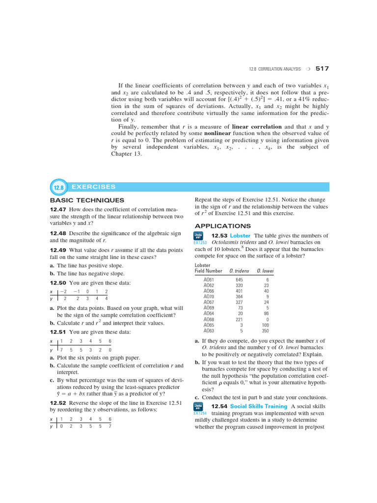 Exercises: 03758 - 13 - ch12 - p482-529.qxd 9/7/11 1:06 PM Page 517 | PDF | Errors And Residuals ...