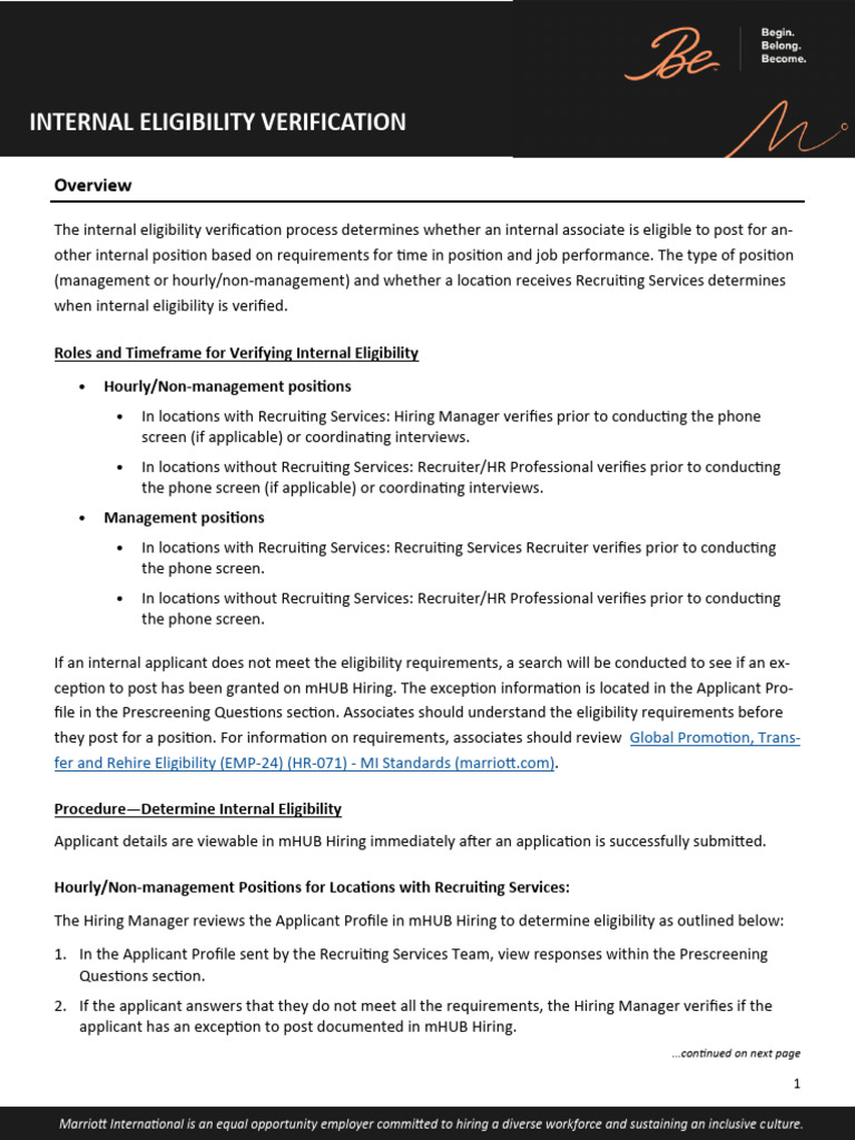 Internal Eligibility Verification | PDF | Recruitment