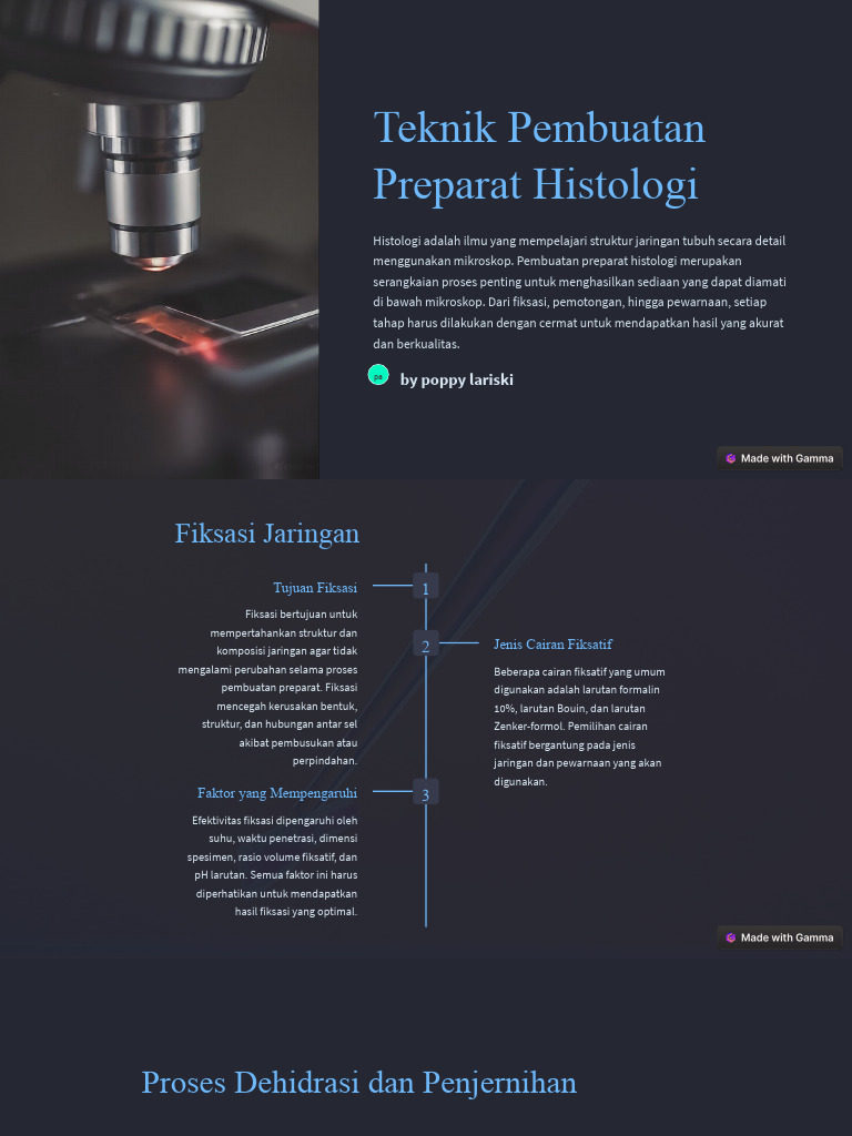 Teknik Pembuatan Preparat Histologi | PDF