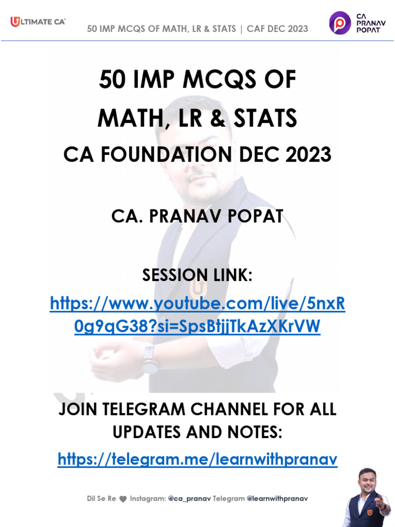 IMP 50 MCQs of MSLR by CA Pranav Popat | PDF | Multiple Choice ...