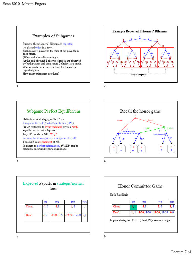 Lecture7 Gametheory | PDF | Systems Theory | Mathematical And Quantitative Methods (Economics)