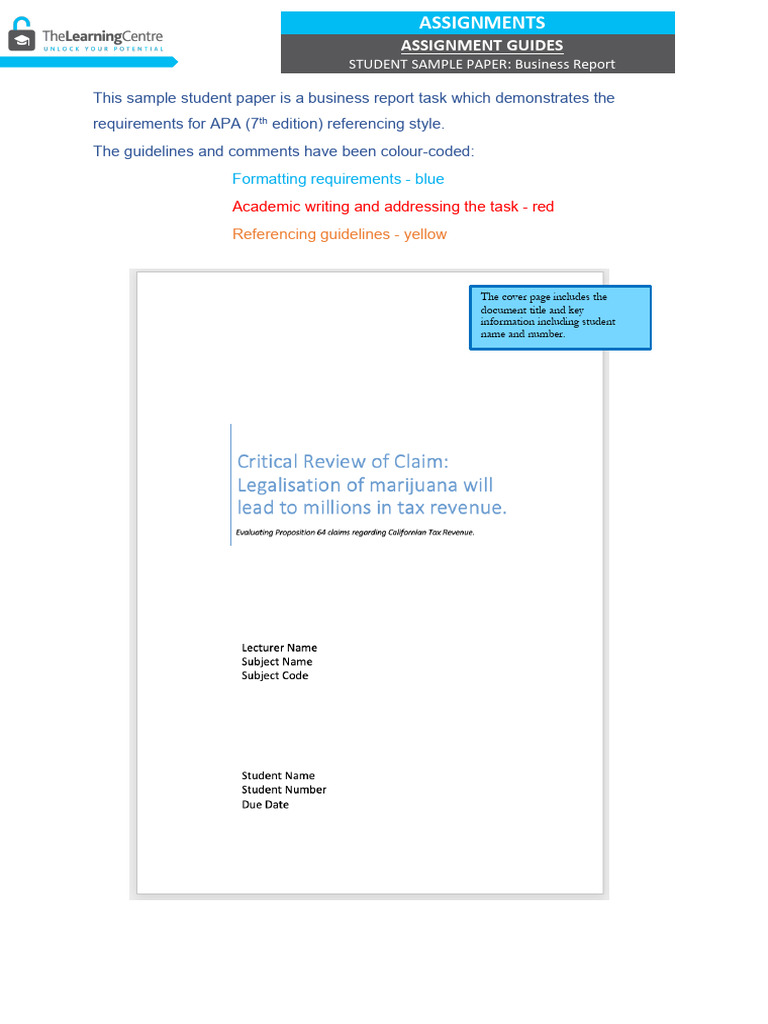 APA Business Report Sample Guide | PDF | Theory | Information