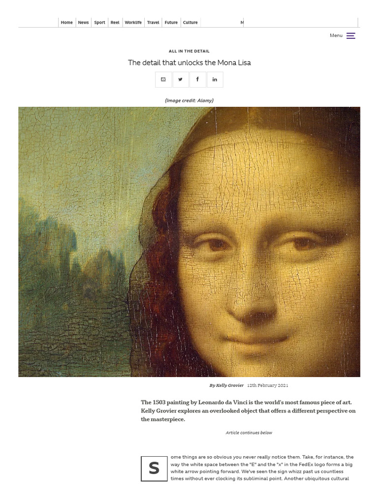 The Detail That Unlocks The Mona Lisa - BBC Culture | PDF | Leonardo Da ...