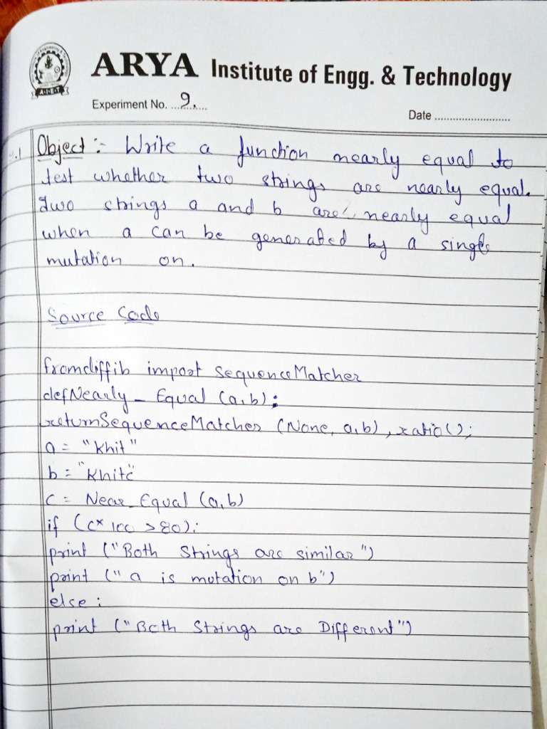 Python 9,10 Experiment | PDF