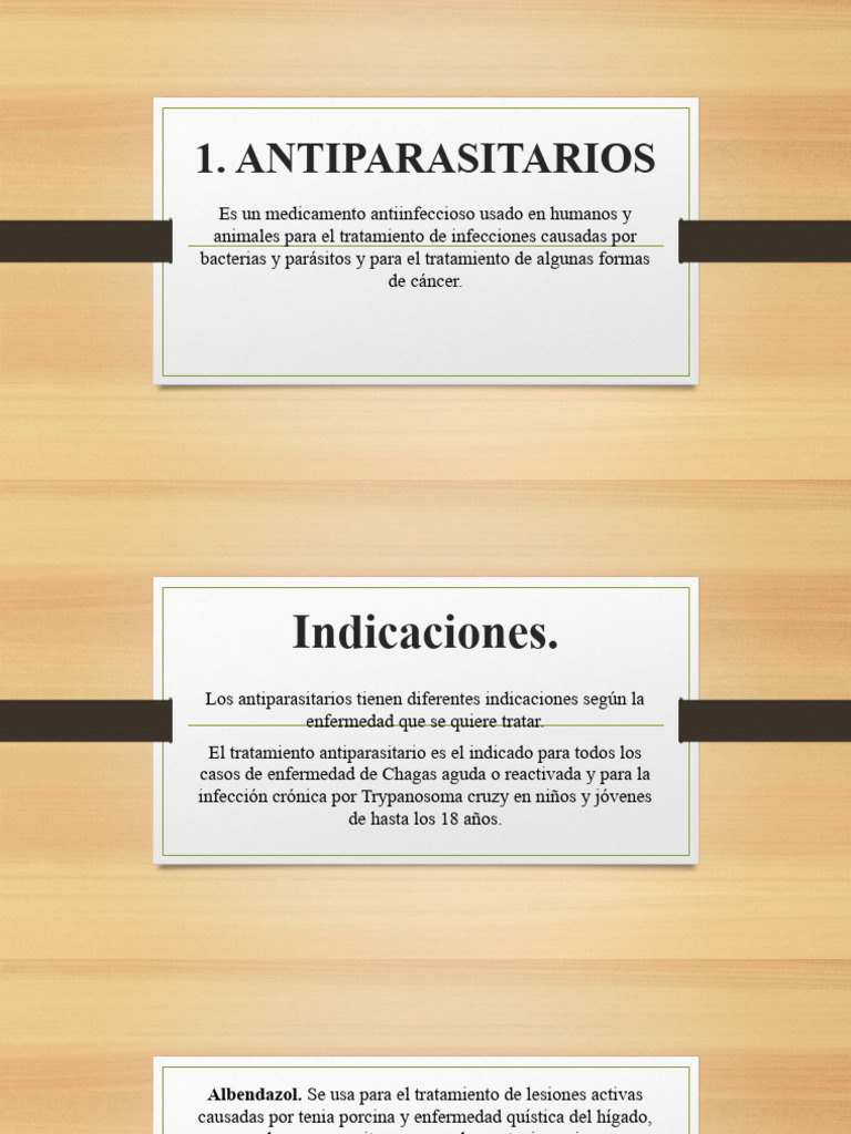 Presentación Antiparasitarios | PDF | Epidemiología | Microbiología