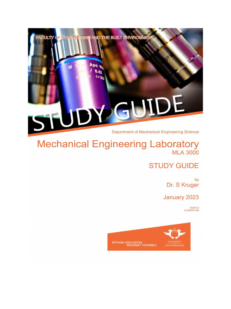 MLA 3000_Mech Eng Lab_Study Guide 2023 | Download Free PDF | Data ...