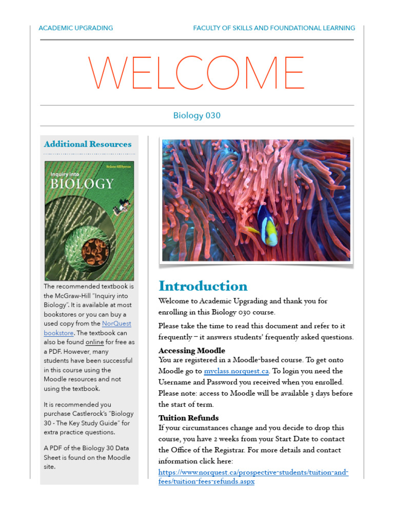 Biology 30 Course Overview and Resources | PDF | Textbook | Learning