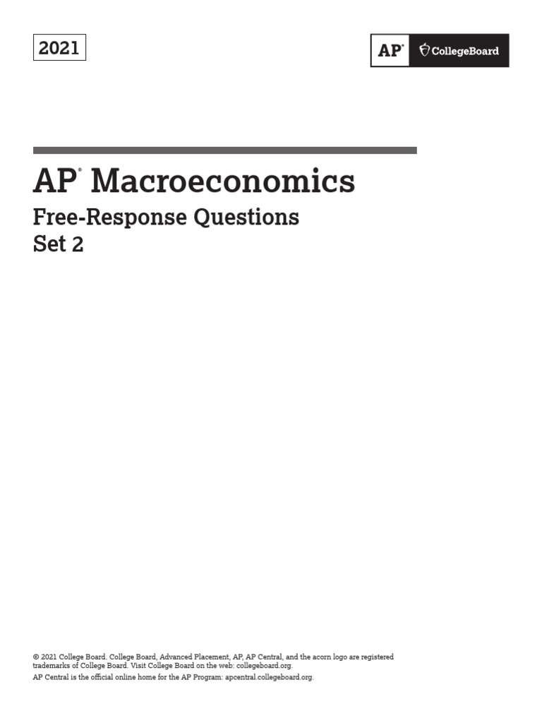 Ap21 FRQ Macroeconomics Set 2 | PDF | Long Run And Short Run ...
