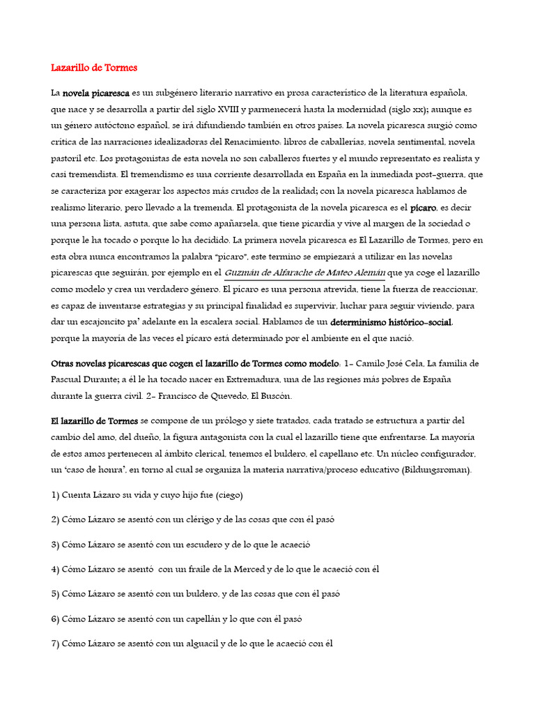 Lazarillo de Tormes | PDF | Novelas