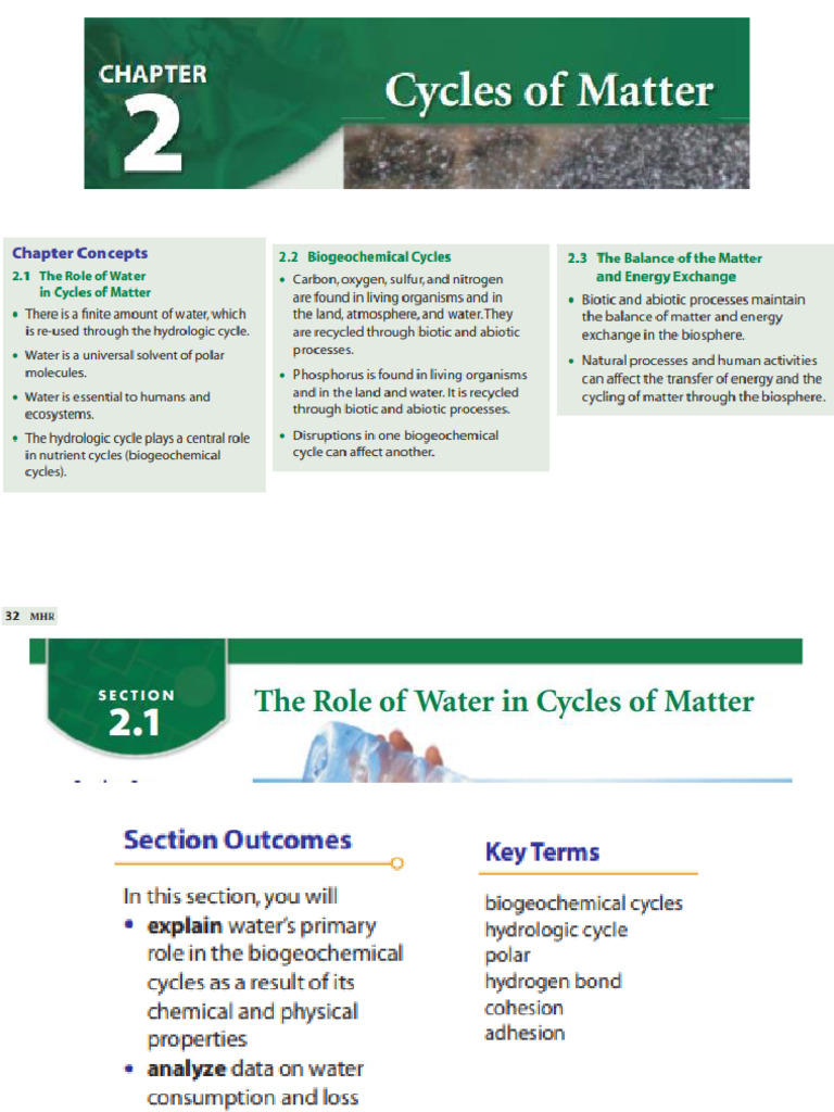Water's Role in Biogeochemical Cycles | PDF | Water | Properties Of Water