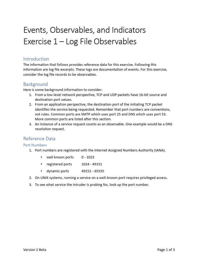 Observables-exercise1 | PDF | Port (Computer Networking) | Transmission Control Protocol