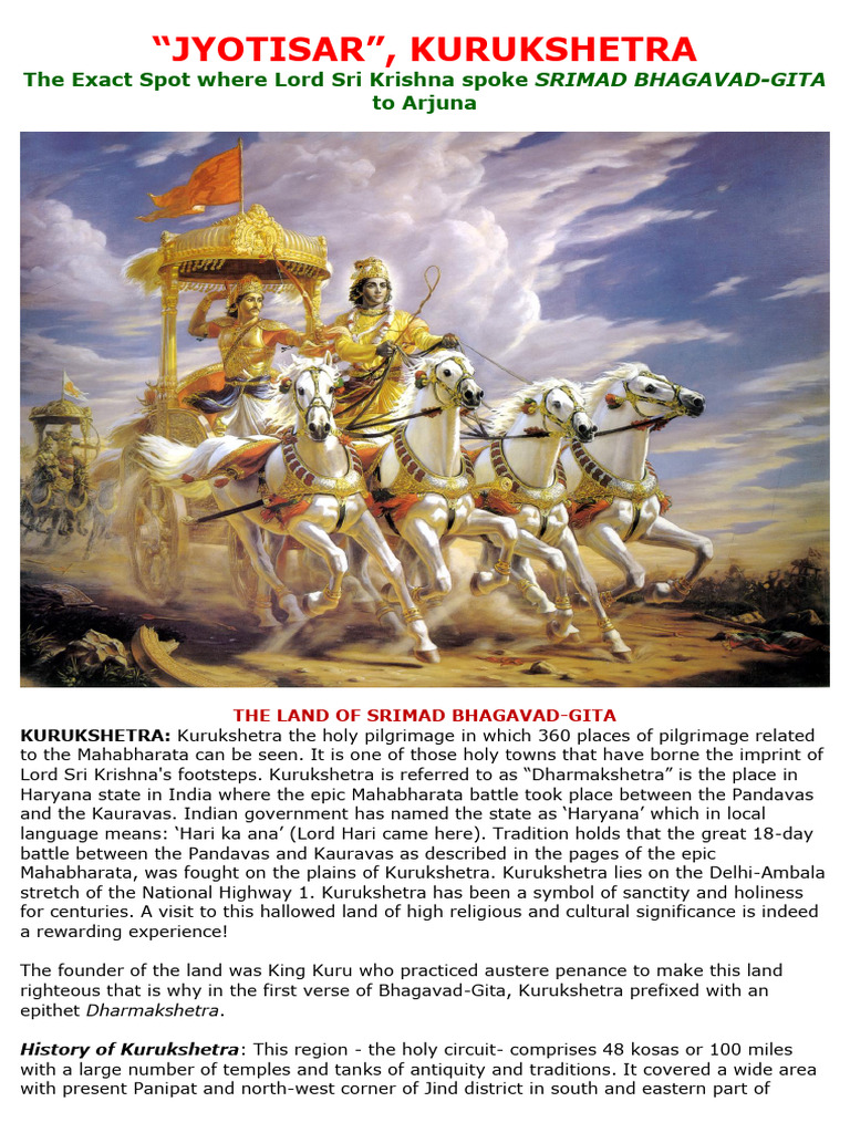 Jyotisar Kurukshetra Land of Bhagavad-Gita | PDF | Bhagavad Gita | Brahman