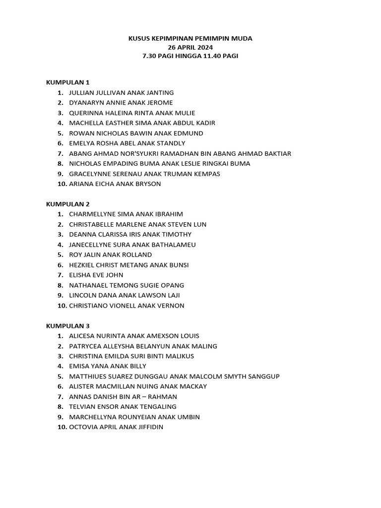 Kursus Kepimpinan Pemimpin Muda | PDF